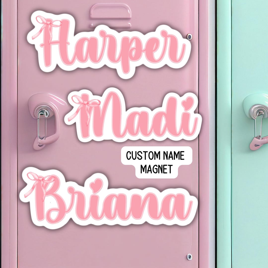 Coquette Ribbon Bow Name Custom Name Magnet Personalized Magnet Cruise ...