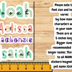 Personalized Name Stickers Custom Name Stickers Aesthetic - Etsy