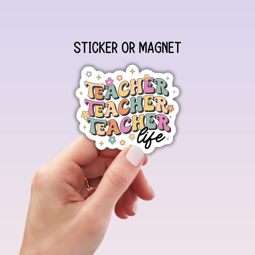 Retroteacher Sticker Magnet Teacher Appreciation Teacher Gift Retro ...