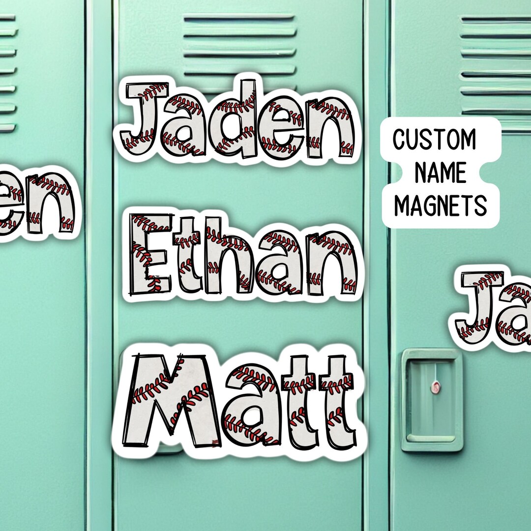Baseball Custom Name Magnet Baseball Team Sports Name Personalized ...