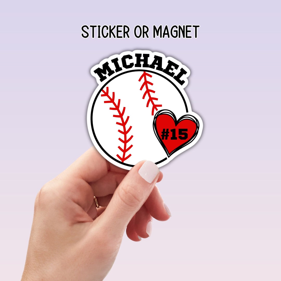 Baseball Number Sticker Baseballl Team Gifts Softball Team Custom ...