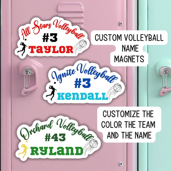 Custom Volleyball Locker Magnets - Etsy