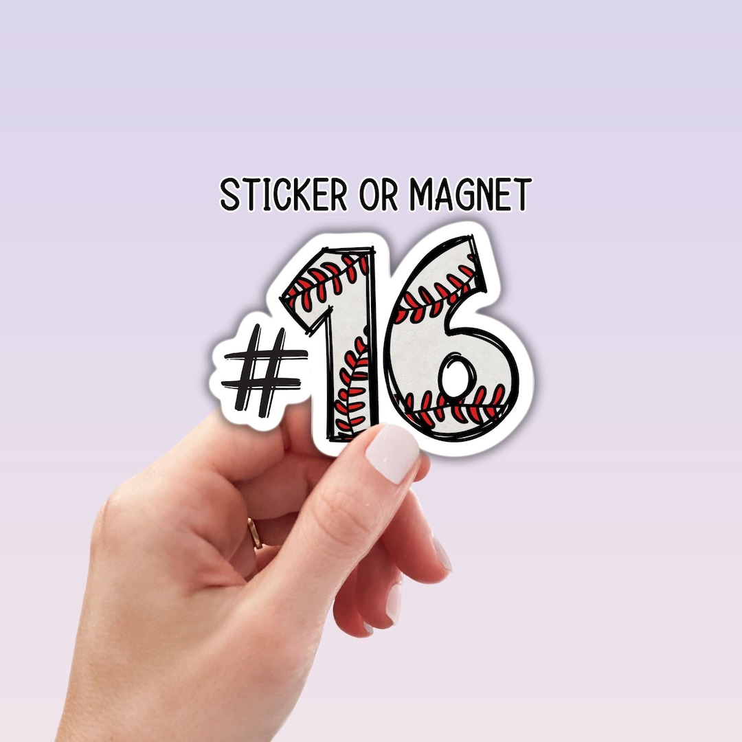 Baseball Number Sticker Baseballl Team Gifts Softball Team Custom ...