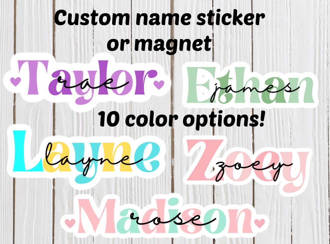 Custom Name Sticker, Personalized Sticker, Name Magnet, Locker Magnet ...