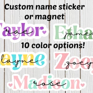 Kids Name Sticker, Custom Name Sticker, Personalized Sticker, Name ...
