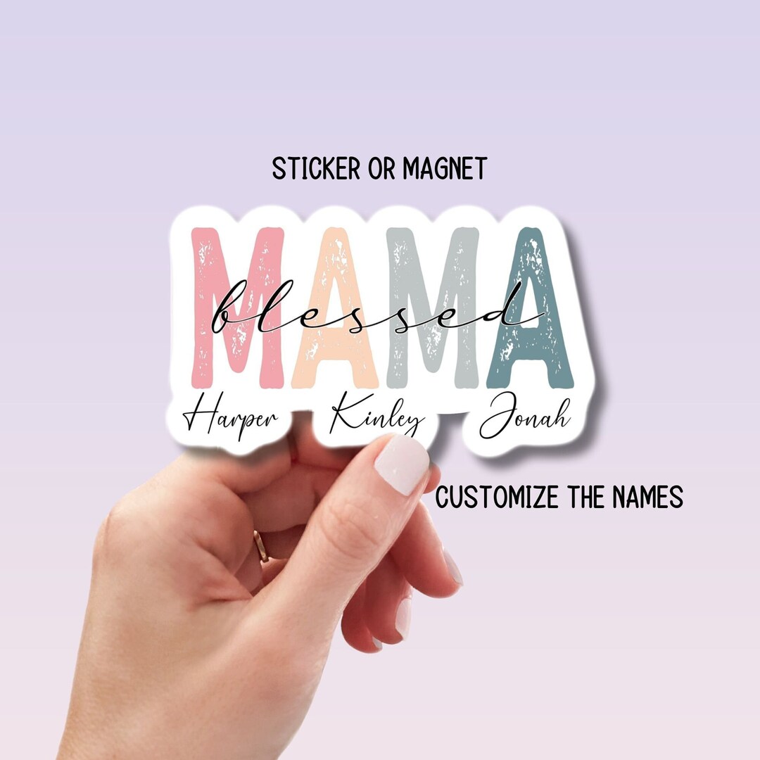 Personalized Mama Sticker Name Sticker Mother Boho Sticker Mom Sticker ...