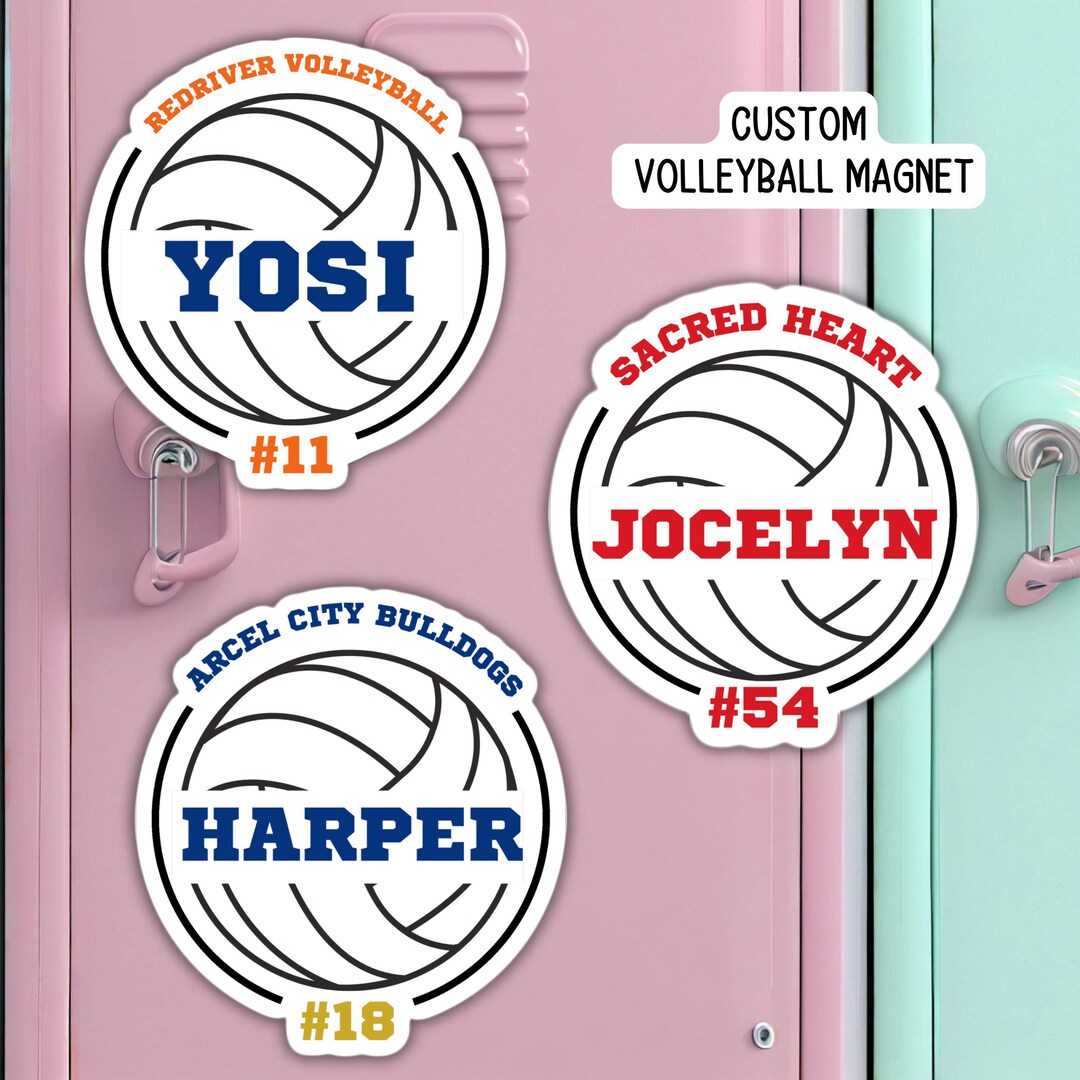 Volleyball Magnet Volleyball Team Custom Personalized School Locker ...