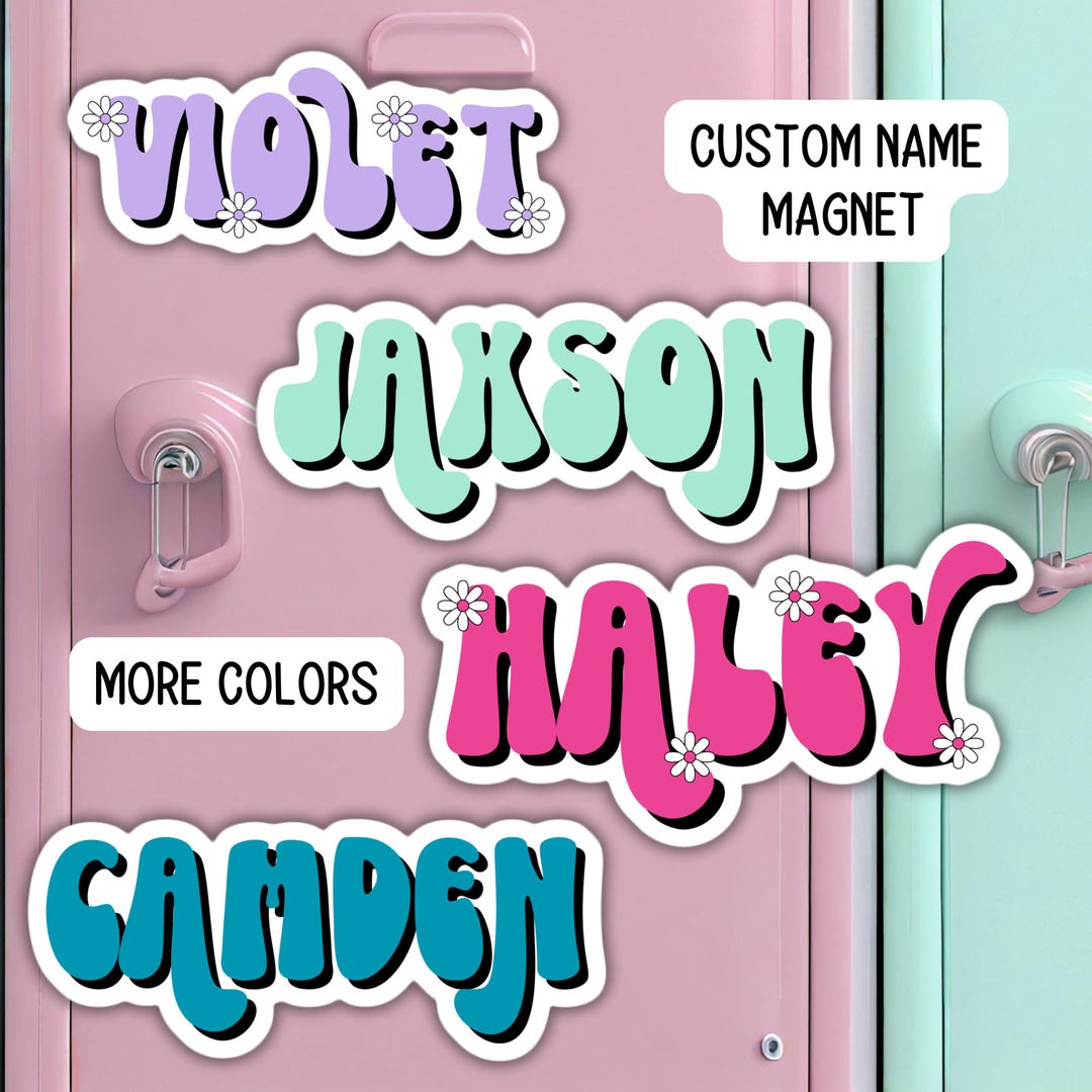 Custom Name Magnet Retro Font Personalized Magnet Locker Fridge Cruise ...