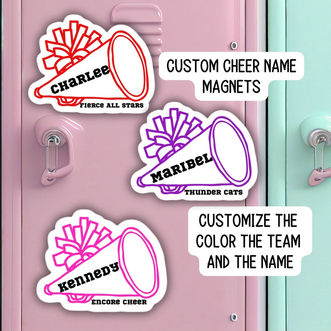 Cheerleader Magnet Cheer Team Custom Personalized School Locker Magnet ...