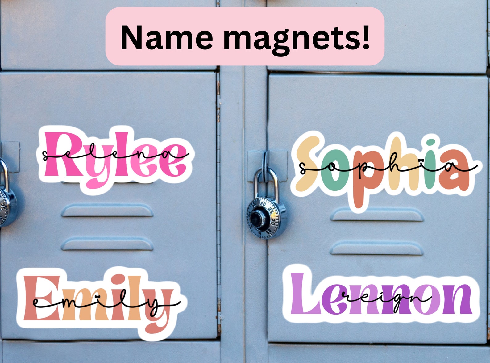 Custom Name Magnet, Personalized Magnet, Name Magnet, Locker Magnet ...