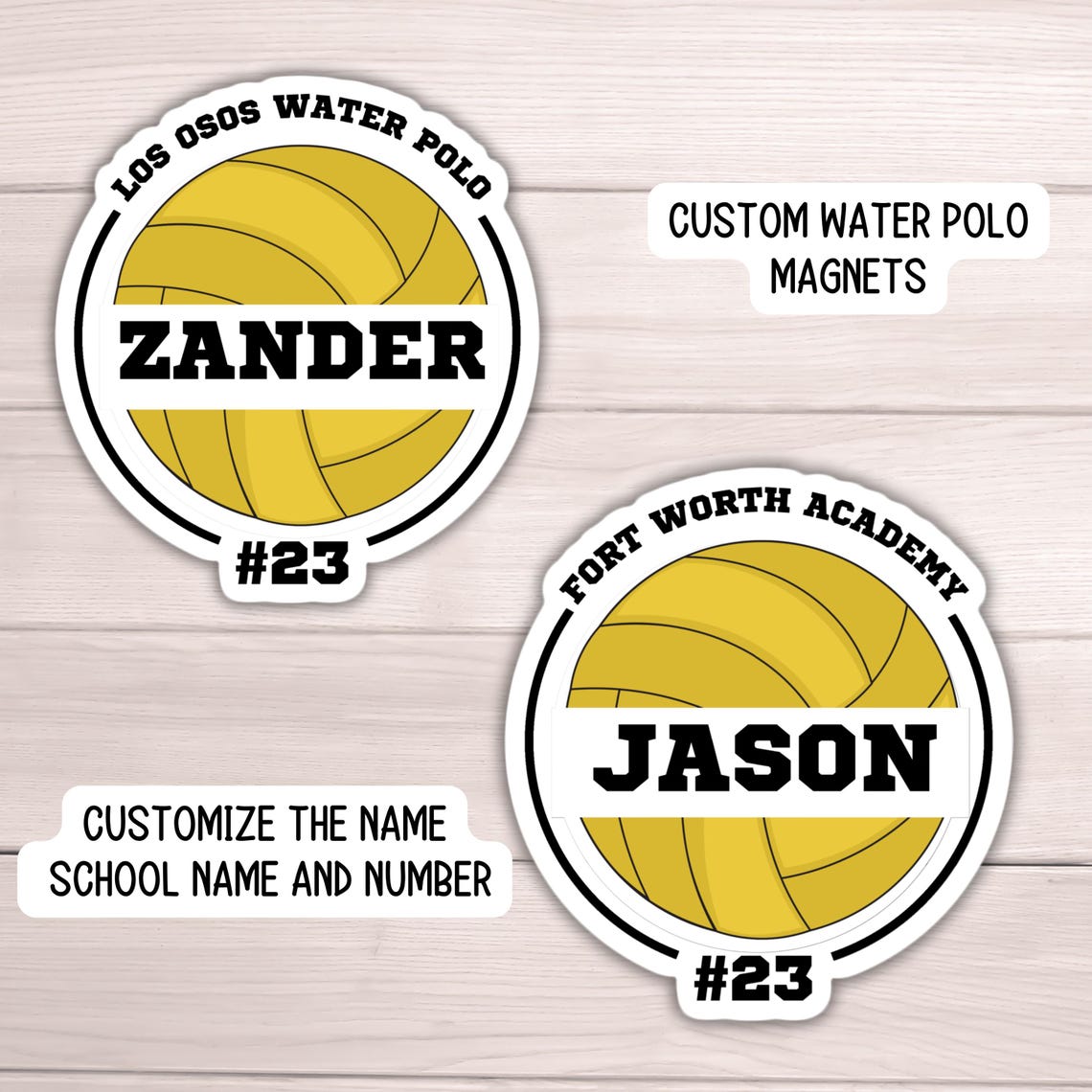Water Polo Custom Team Magnet Water Polo Ball Team Name Personalized ...