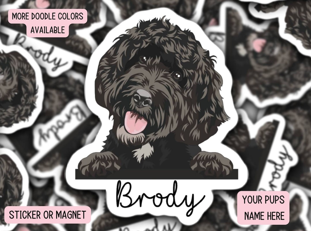 Golden Doodle Sticker Pet Name Sticker Doodle Sticker Black Doodle ...