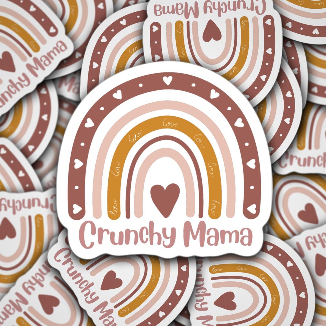 Crunchy Mama Sticker, Boho Rainbow Sticker, Mama Sticker, Aesthetic ...