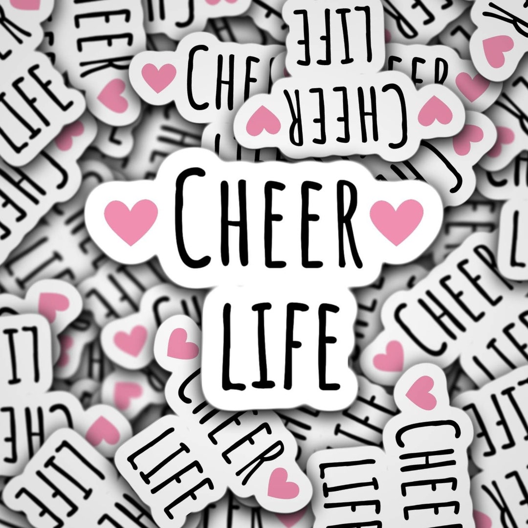 Cheer Life Sticker, Cheer Magnet, Pink Heart Sticker, Locker Magnet ...