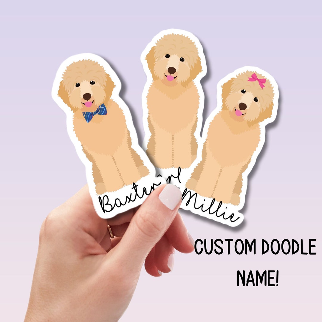 Golden Doodle Name Sticker Pet Sticker Doodle Sticker Goldendoodle ...