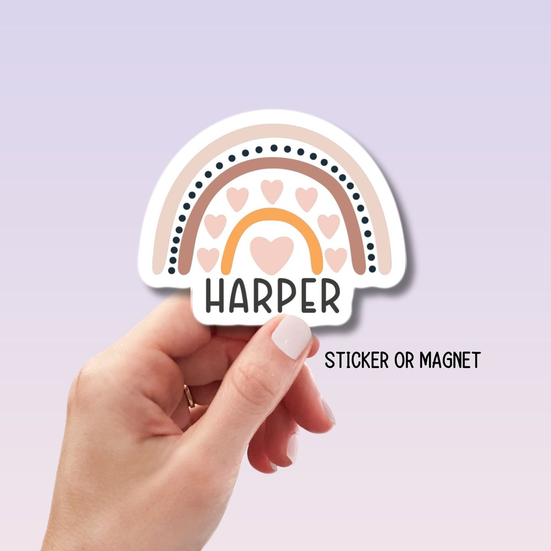 Kids Name Sticker Boho Rainbow Name Sticker Personalized Name Stickers ...