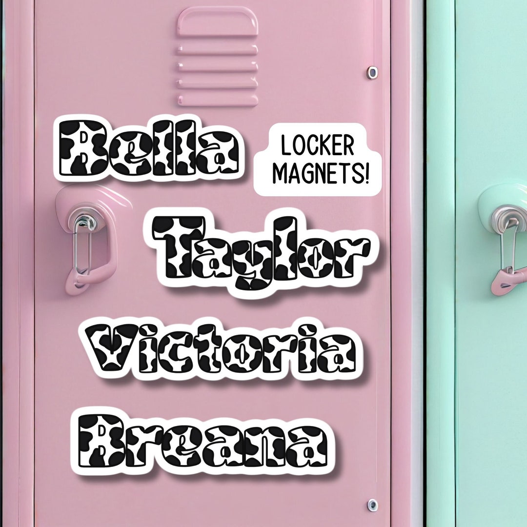 Cow Print Name Magnet Cow Letters Cow Pattern Personalized Custom Name ...