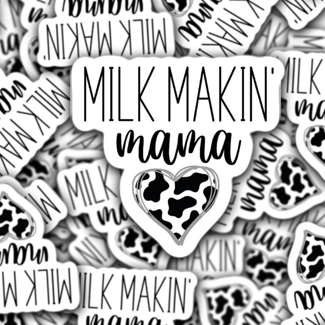 Breastfeeding T Moms Milk Bar Cow Print Font Breastfeeding Stickers Breastmilk Sticker