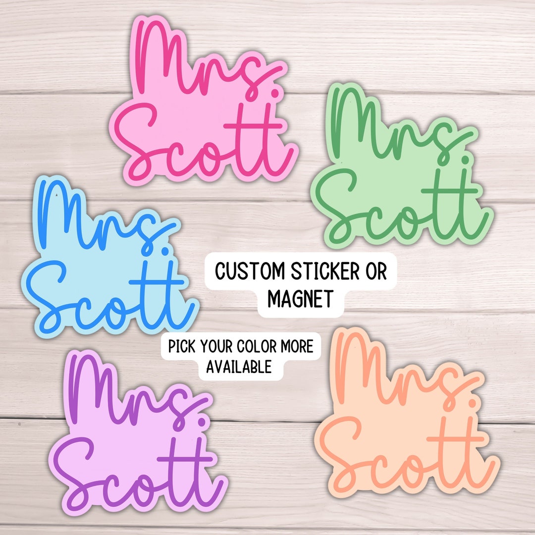 Custom Teacher Sticker Gift Teacher Name Sticker Personalized Teacher ...