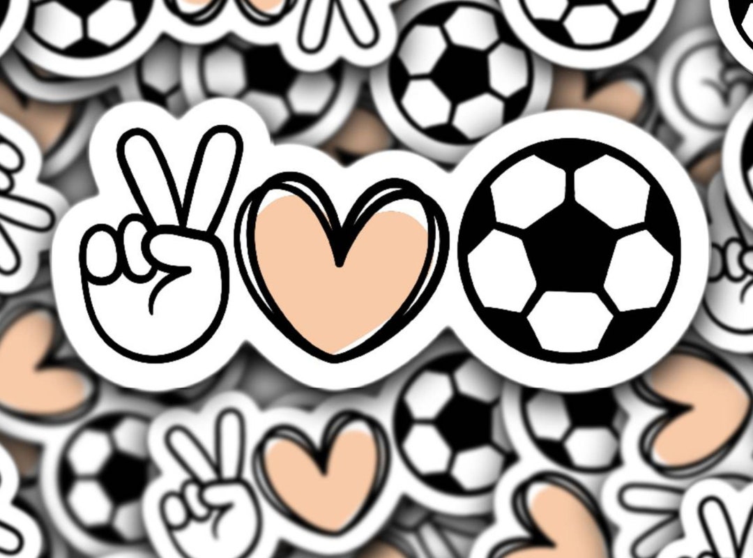 Soccer Sticker, Peace Love Soccer, Soccer Ball, Sports Sticker, Magnet ...