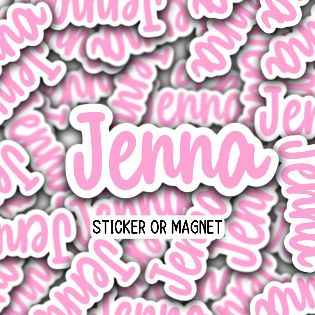 Cursive Custom Name Sticker Magnet Personalized Retro Font Water Bottle ...