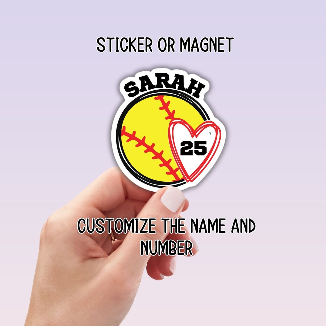 Softball Number Sticker Softballl Team Gifts Softball Team Custom ...