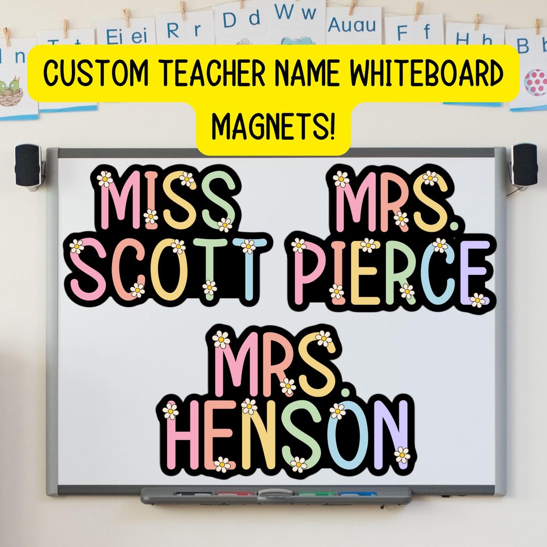 Custom Teacher Magnet Classroom Magnet Gift Teacher Name Personalized ...