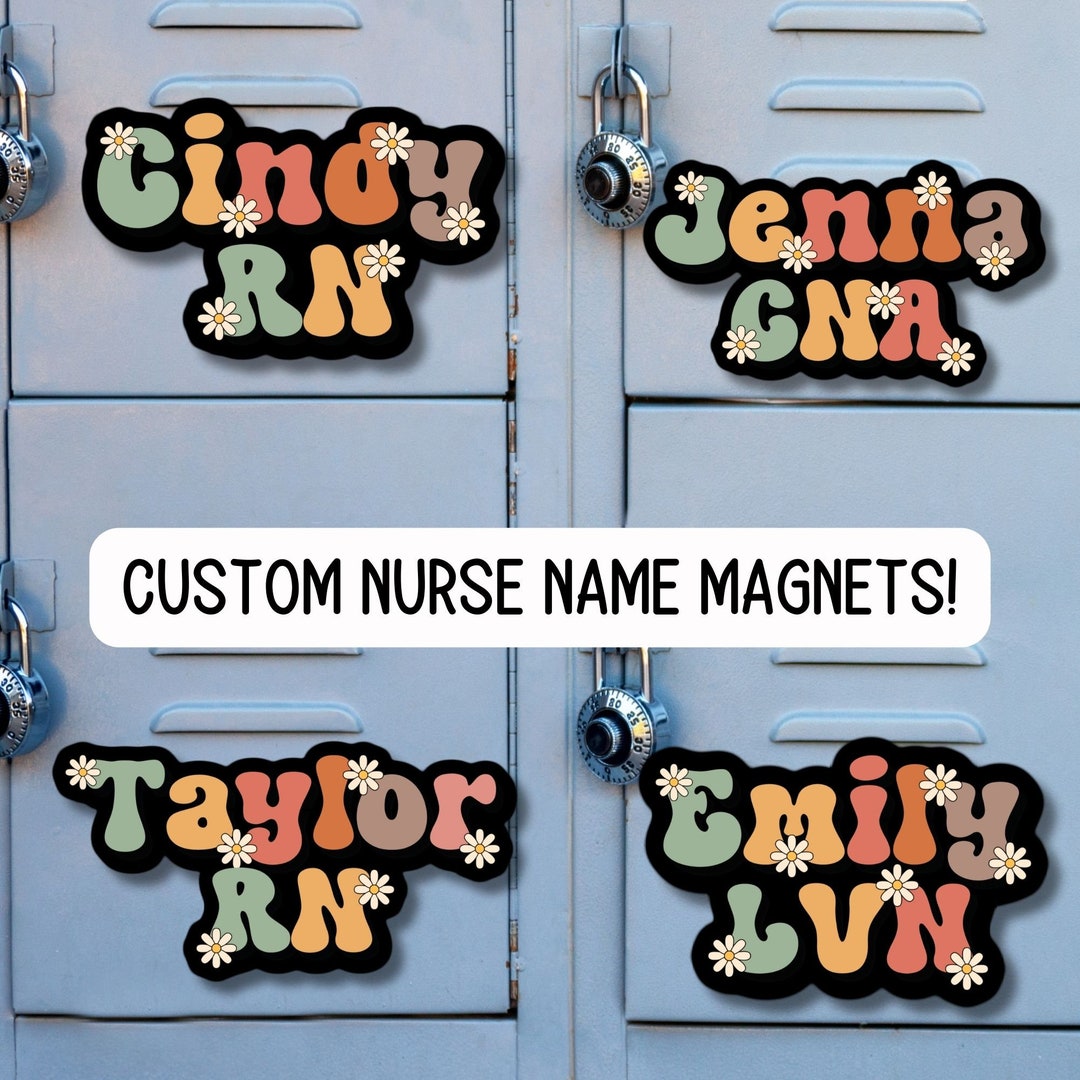 Registered Nurse Custom Nurse Name Personalized Nurse Magnet Sticker RN ...