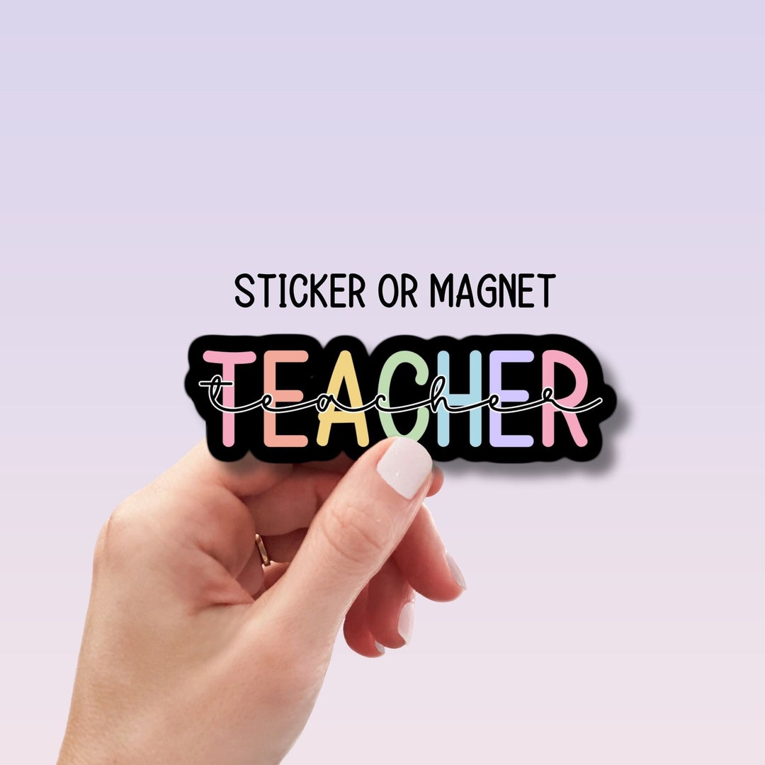 Teacher Sticker Magnet Teacher Appreciation Teacher Gift Retro Gift ...