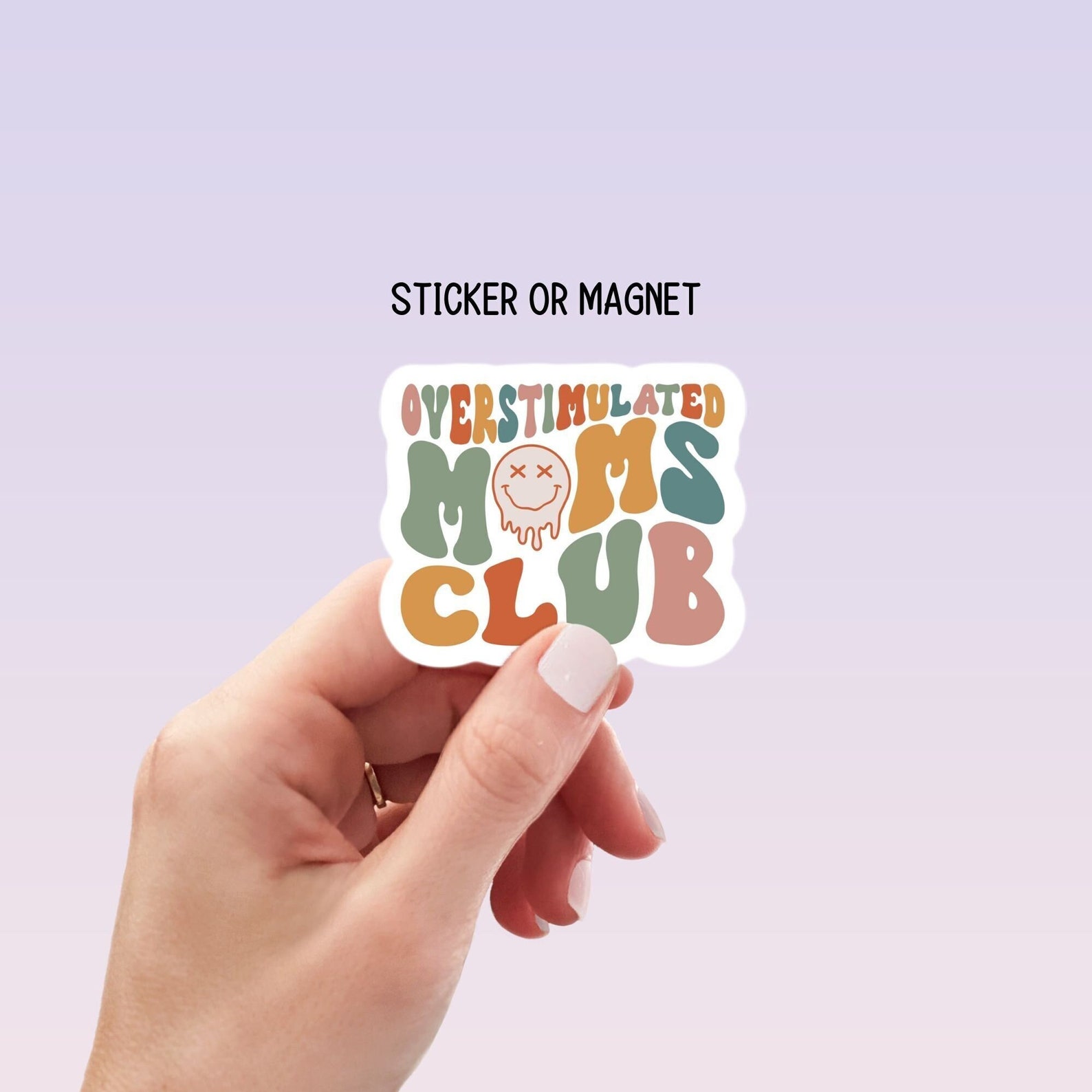 Overstimulated Moms Club Retro Mom Mama Aesthetic Sticker Mama Sticker ...