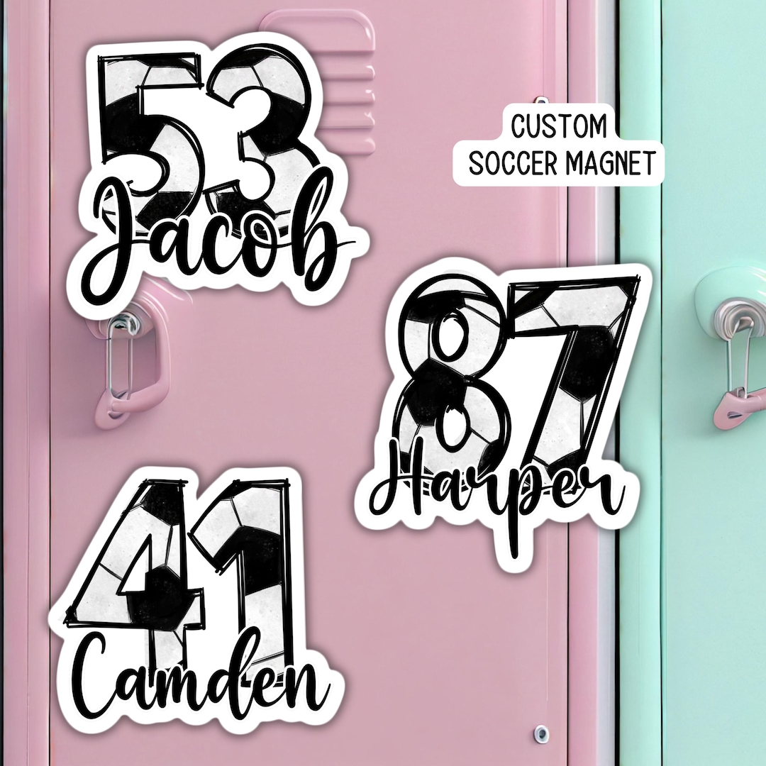 Custom Soccer Number Name Magnet Soccer Team Gift Soccer Team Name ...