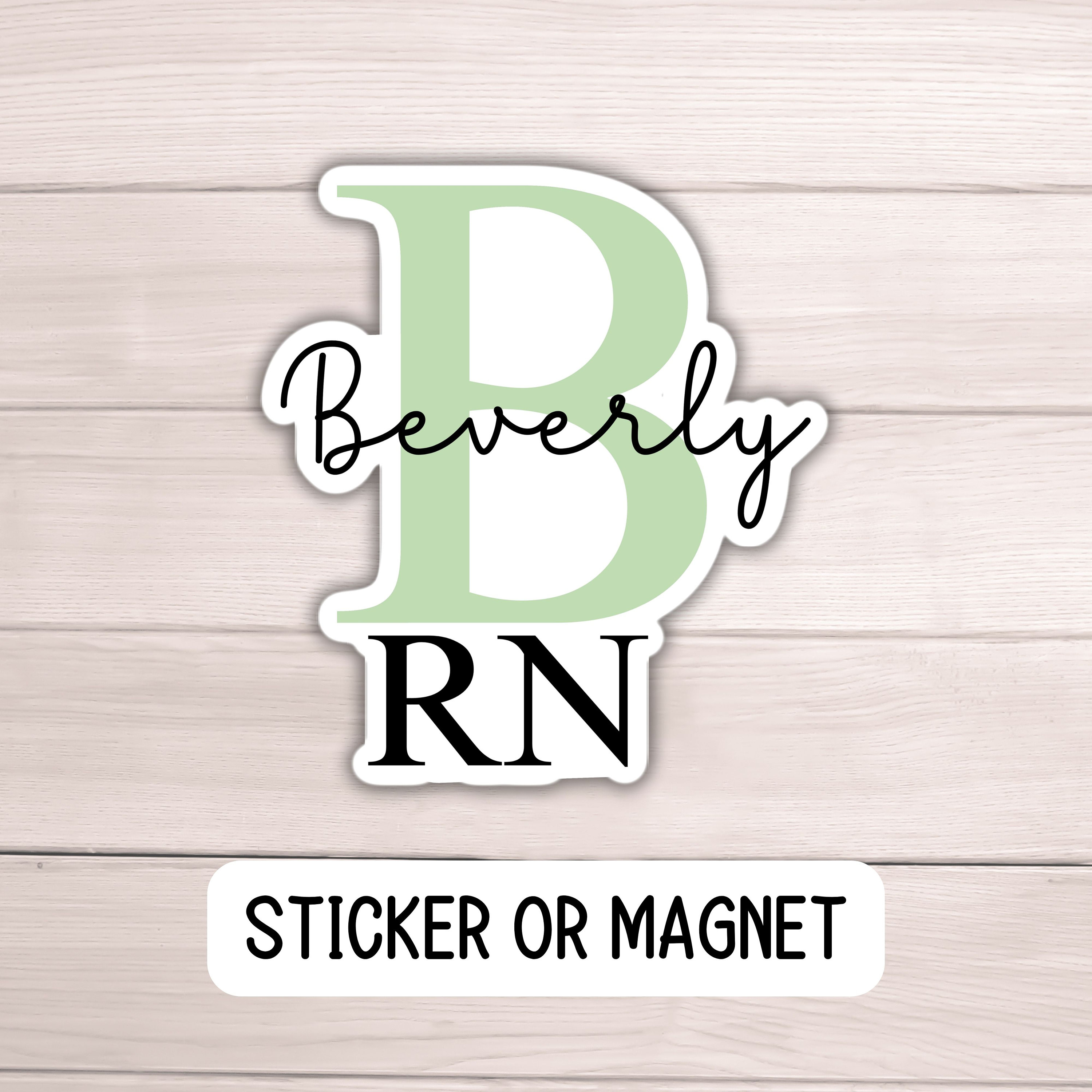 Custom Nurse Sticker Name Personalized Nurse Magnet Registered Nurse RN ...
