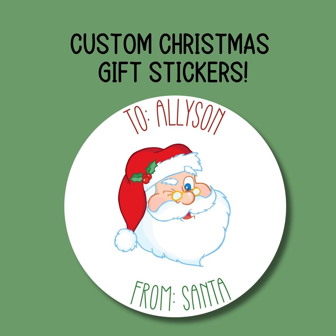 Personalized From Santa Sticker Custom to Kids Santa Claus Gift Labels ...
