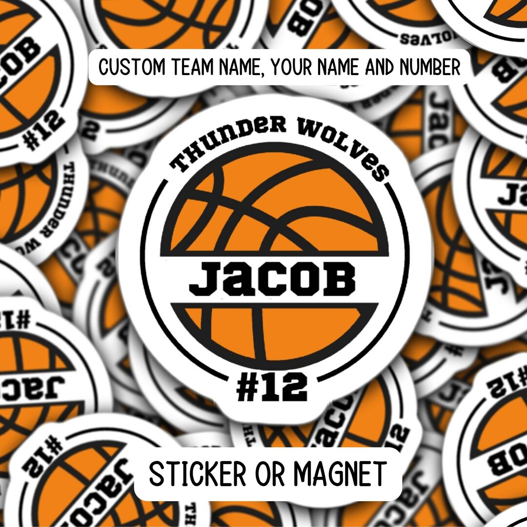Custom Name Basketball Sticker, Basketball Team Gifts, Basketball Team ...