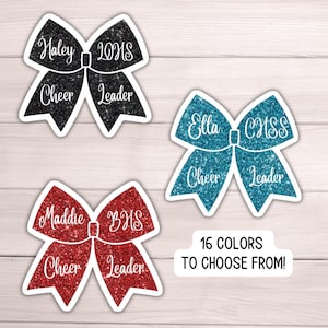 Custom Cheer Name Bow Magnet Cheerleader Custom Personalized School ...