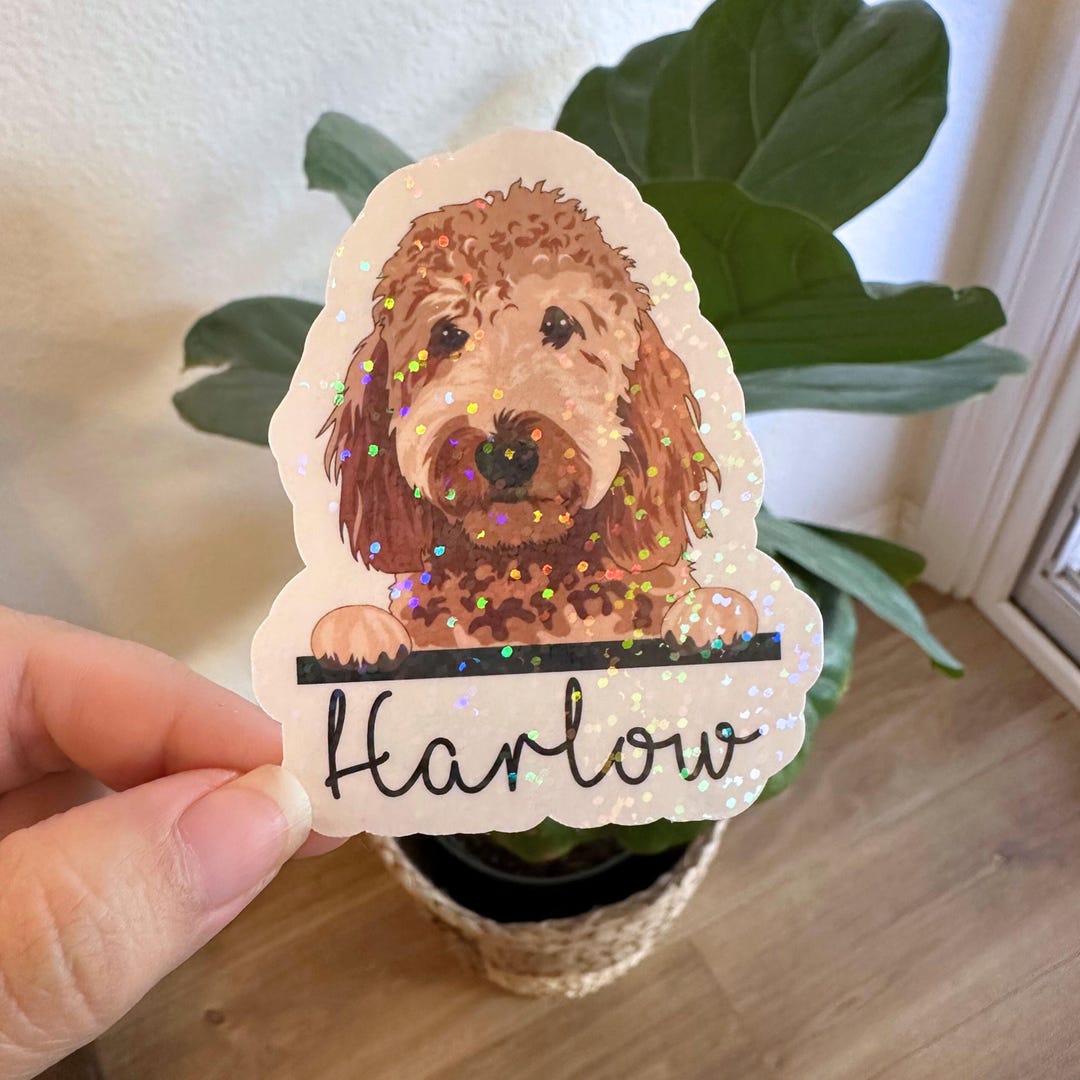 Golden Doodle Sticker, Pet Name Sticker, Doodle Sticker, Goldendoodle ...
