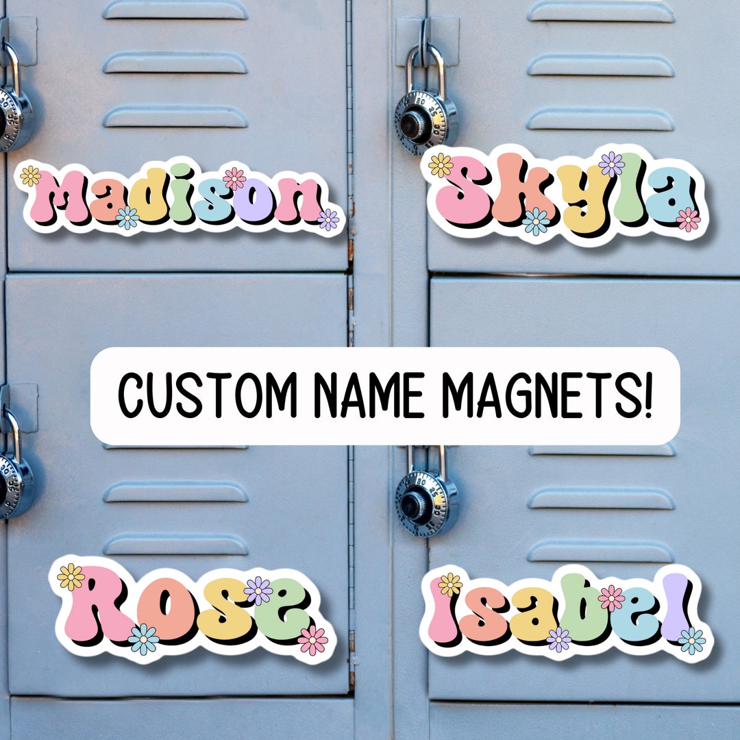 Locker Name Magnet Custom Name Magnet Personalized Name Magnet Retro ...