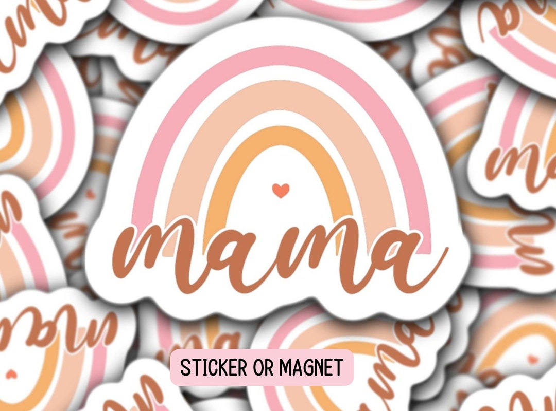 Boho Rainbow Mama Sticker Retro Mom Mama Aesthetic Sticker Mama Sticker ...