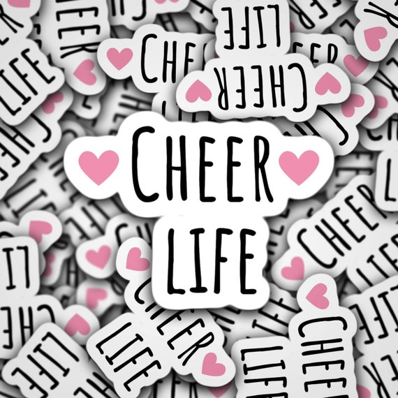 Cheer Life Sticker Cheer Magnet Pink Heart Sticker Locker - Etsy
