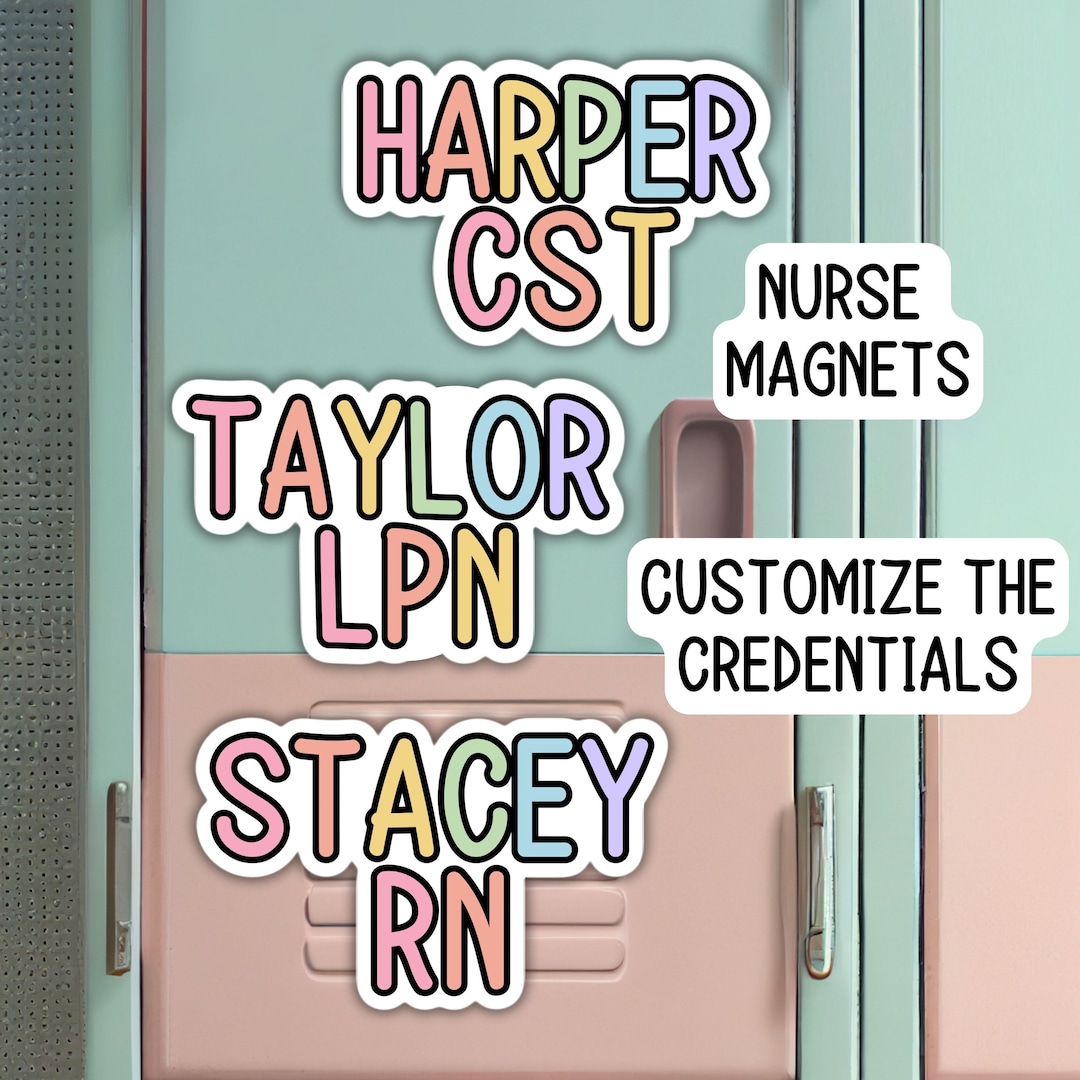 Registered Nurse Custom Nurse Name Personalized Nurse Magnet Sticker RN ...