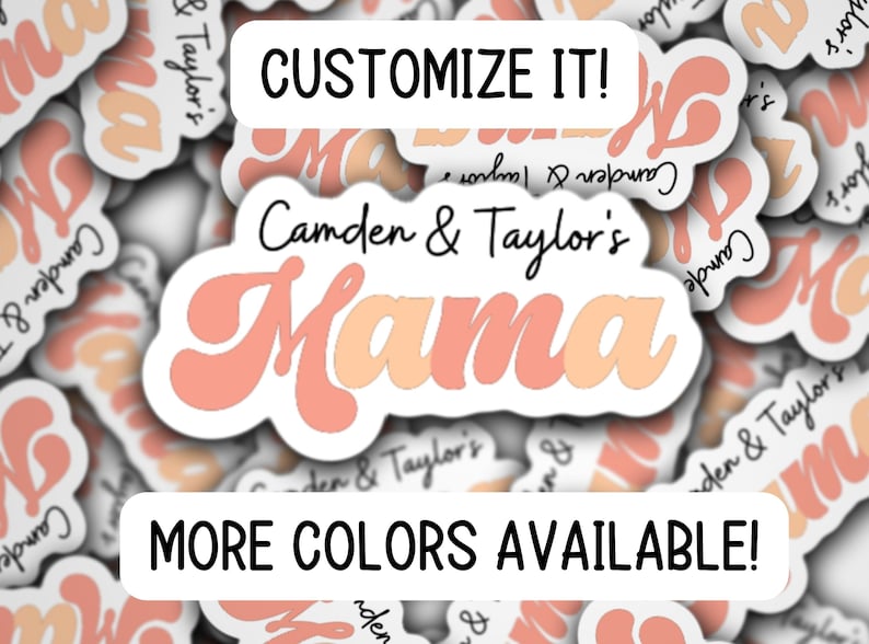 Personalized Mama Sticker, Name Sticker, Kids Sticker, Mom Sticker ...