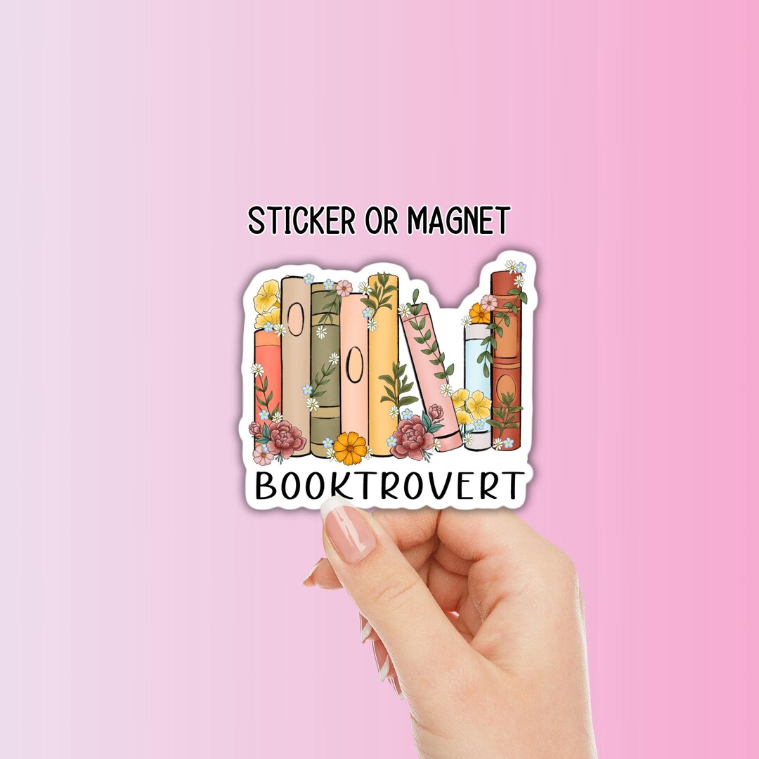 Booktrovert Sticker Stack of Books Magnet Book Nerd Book Worm Book Club ...