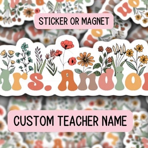 Custom Teacher Gift Teacher Name Sticker Personalized Teacher Sticker ...