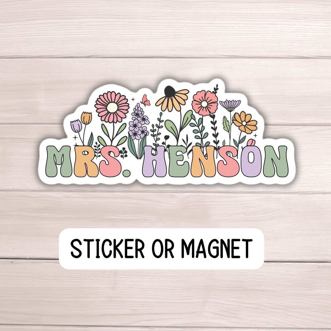Custom Teacher Sticker Personalized Teacher Sticker Teacher Name ...