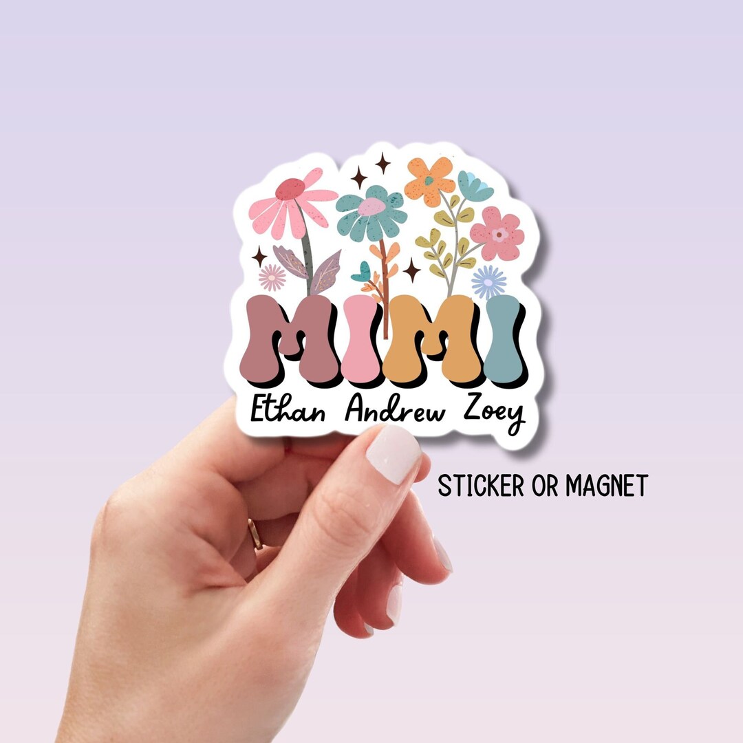 Gift for Mimi Sticker Personalized Grandma Custom Name Stickers Nana ...