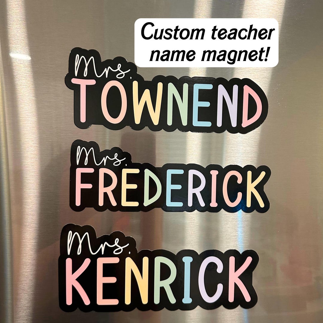 Custom Teacher Magnet Classroom Magnet Gift Teacher Name Personalized ...