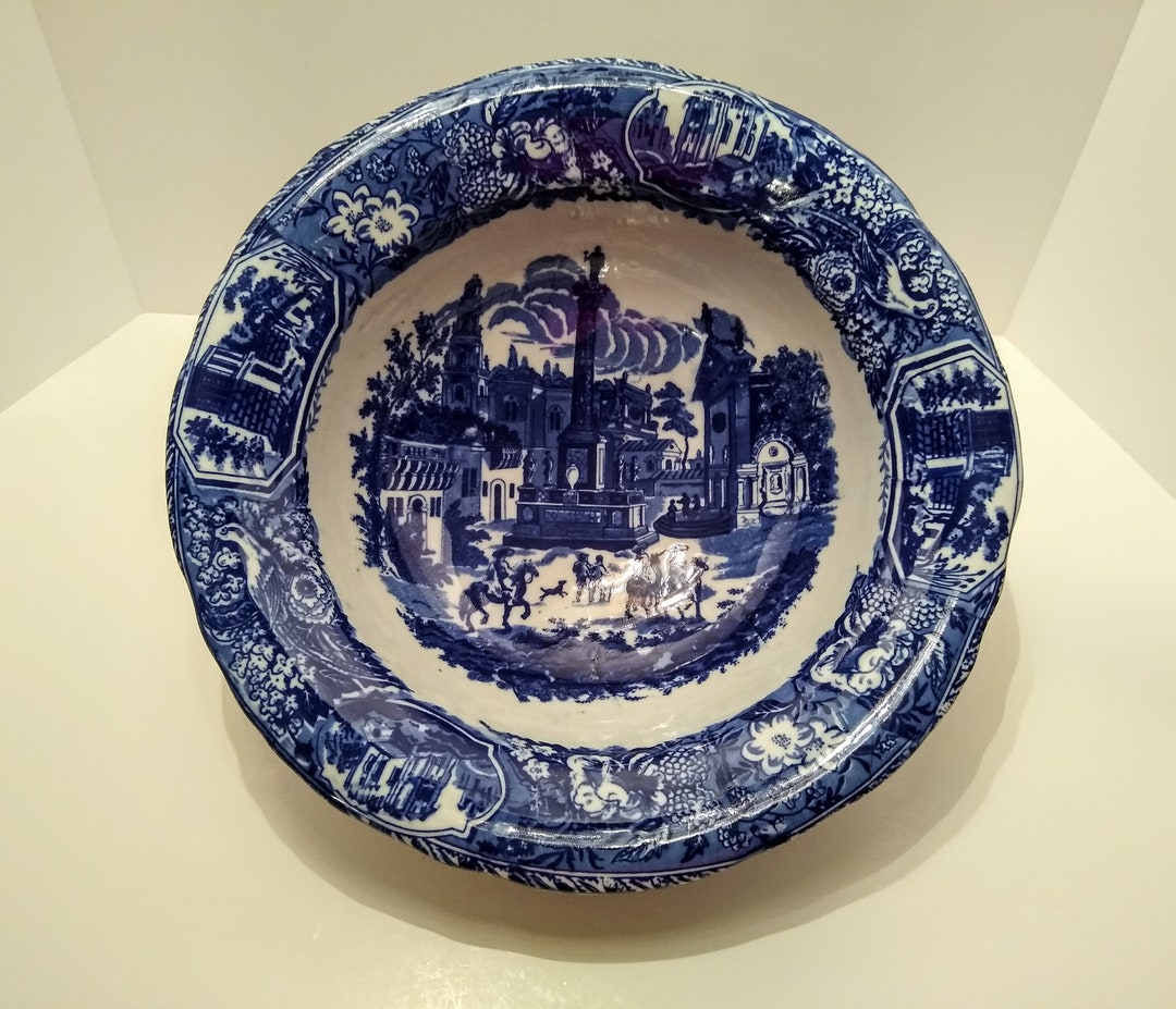 Vintage Victoria Ware Ironstone Blue Transferware Bowl or Basin - Etsy