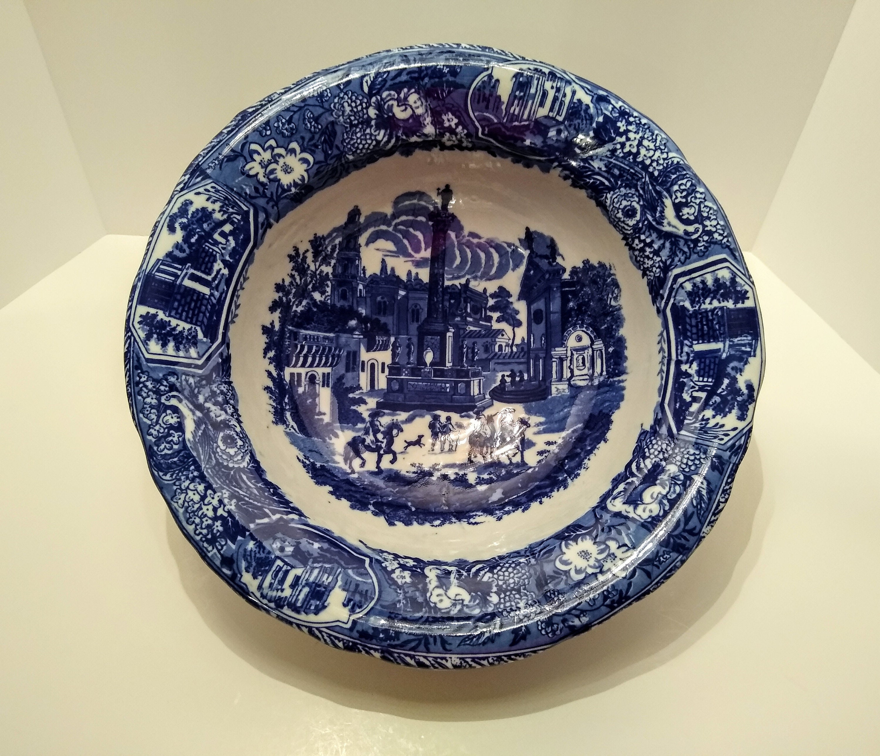 Vintage Victoria Ware Ironstone Blue Transferware Bowl or Basin - Etsy
