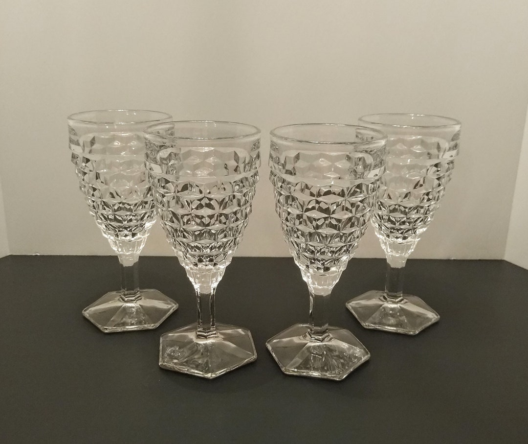 Fostoria American Hex Footed Water Goblets, Set of 4 - Etsy