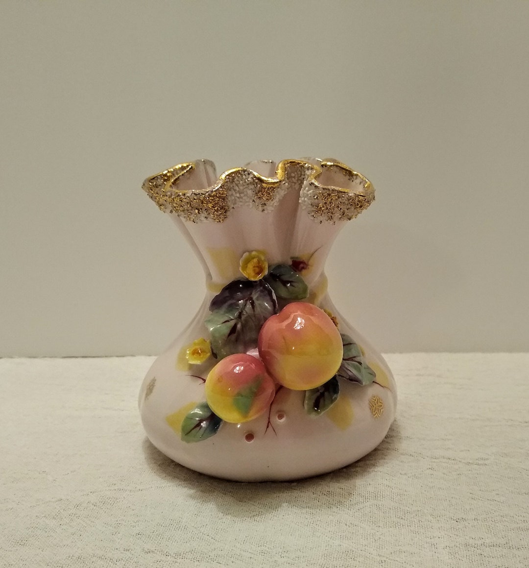 Lefton China Vase With Fruit and Flowers - Etsy